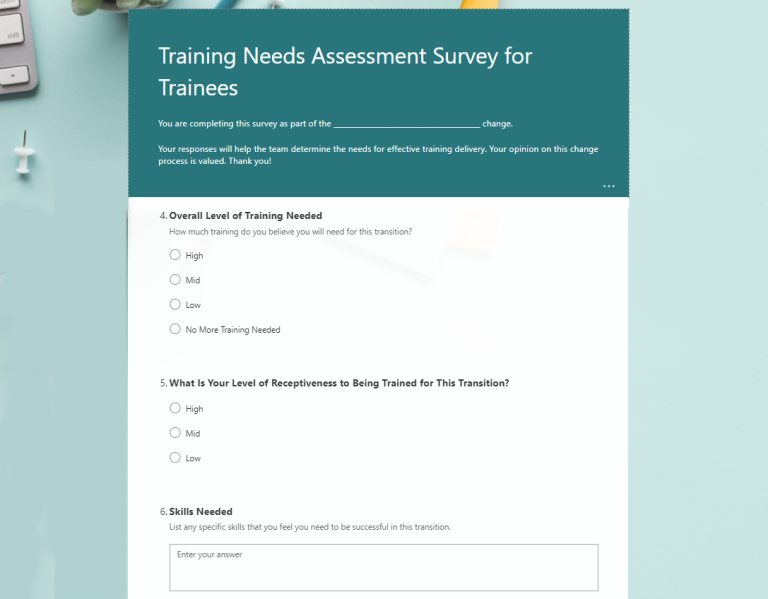Best Training and Development Questionnaire & Answers for Trainers ...