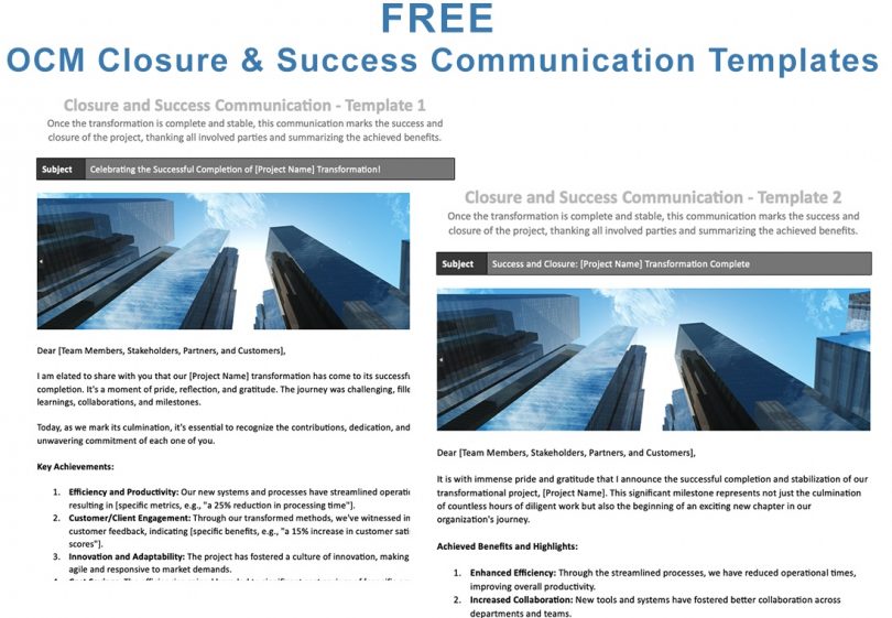 Free 2024 OCM Transition Exit Templates and Change Management Closure ...